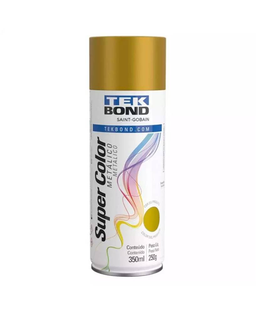 TINTA SPRAY METALICO USO GERAL 350ML - DOURADO - UN - TEKBOND